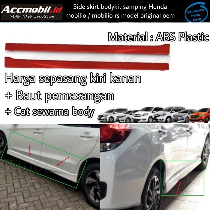 Jual SIDE SKIRT BODYKIT SAMPING HONDA MOBILIO MOBILIO RS MODEL ORIGINAL ...