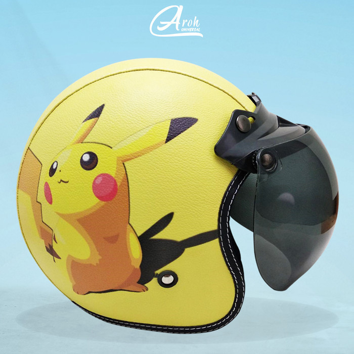 Jual HELM BOGO RETRO PIKACHU POKEMON MODEL KULIT KACA BUBBLE - KUNING ...