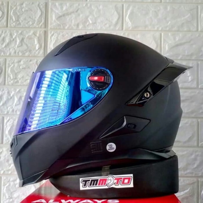 Jual HELM SNAIL FFS1 REVO BLUE ( FLAT VISOR ) | Shopee Indonesia