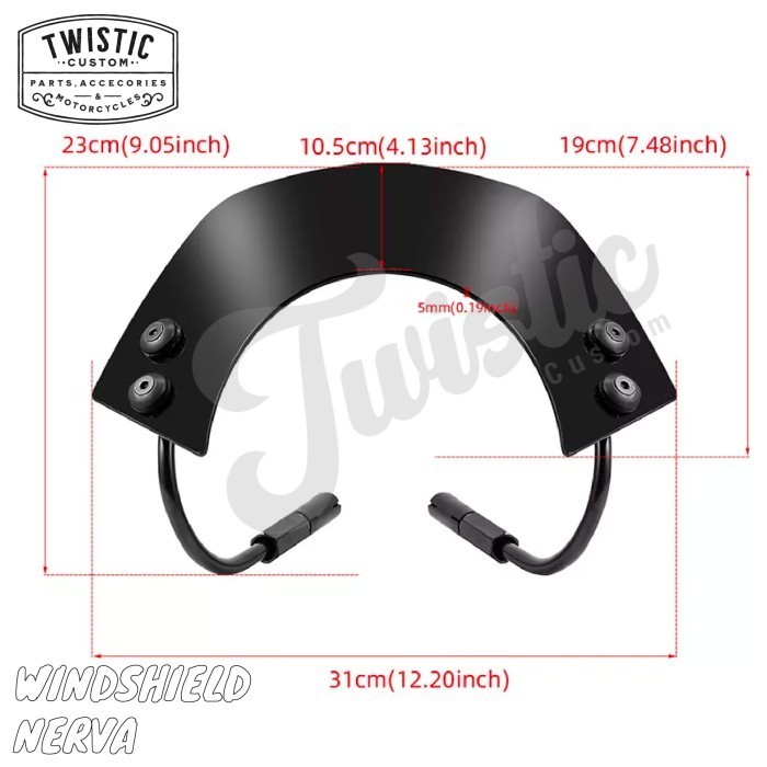 Jual WINDSHIELD VISOR FLYSCREEN MINI NERVA MOTOR VESPA GTS GTL GTV 3V ...
