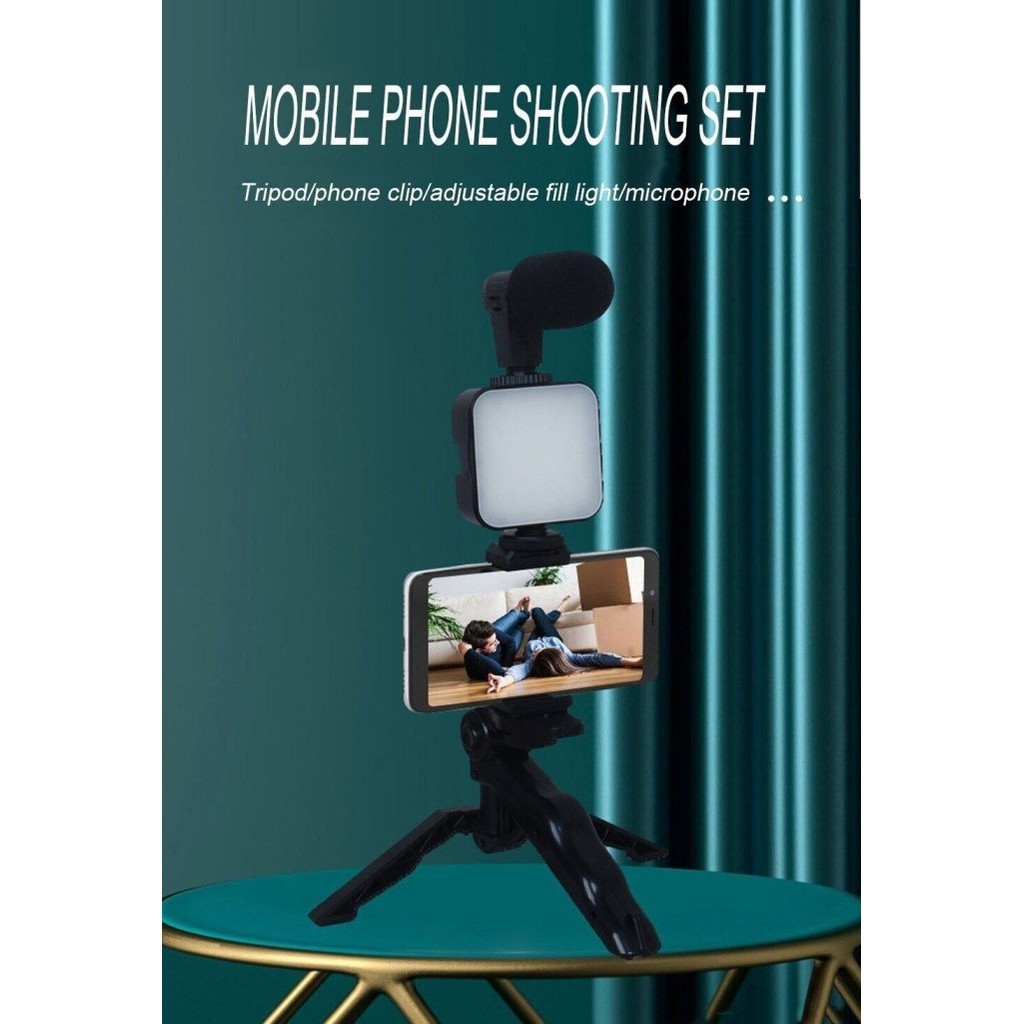 Jual Vlogging Kit Paket Vlog Youtuber Mic Livestream Tripod Lampu Set ...