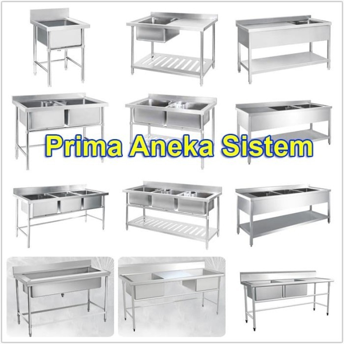 Jual Meja Stainless Sink Table Wall Shelf Exhaust Hood | Shopee Indonesia