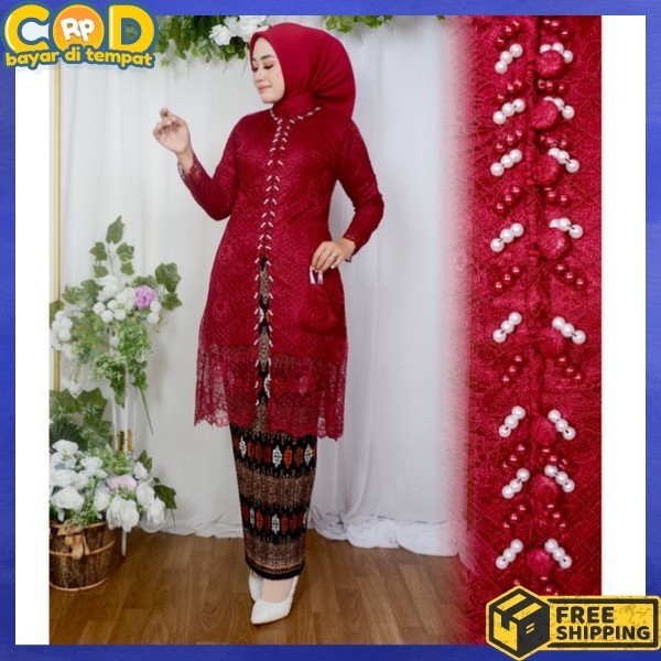 Jual Detelan Kebayak Pesta Stelan Kutubaru Brukat One Set Brokat Dan ...