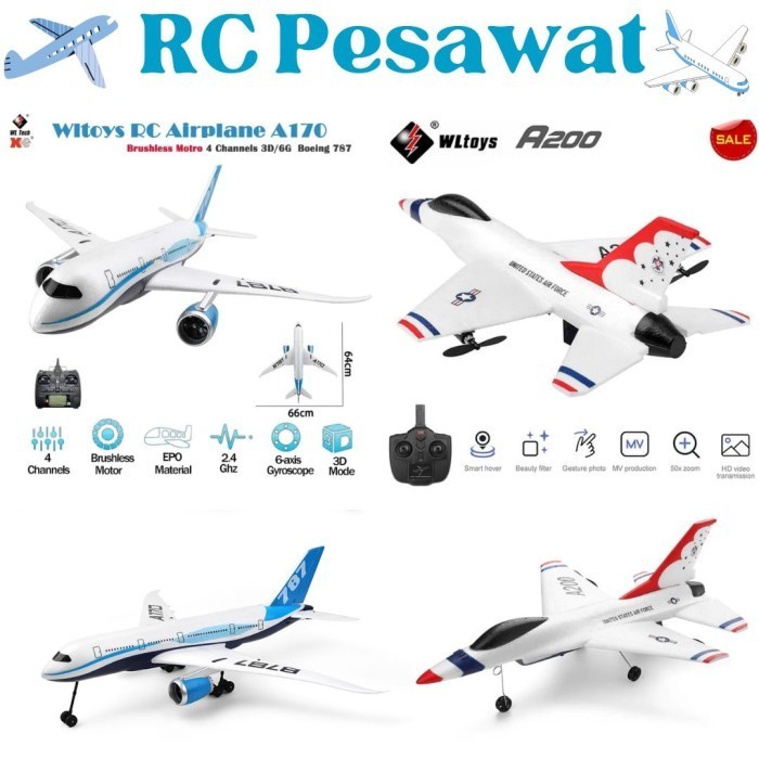 Jual Wl Xk A170 Rc Pesawat Terbang 6-Axis Gyro Brushless Motor 4Ch Rtf ...