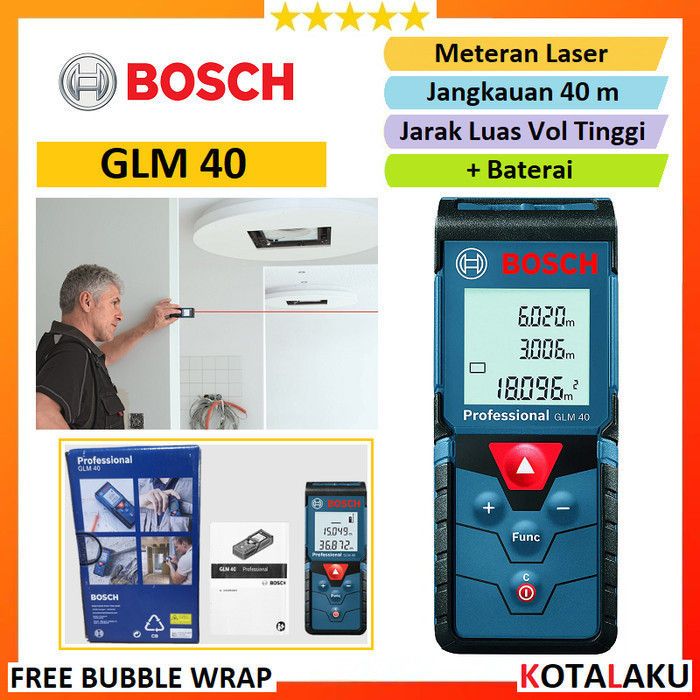 Jual Meteran Laser 40M Alat Ukur J Digital Bosch Glm 40 Glm 4000 Ai482 ...