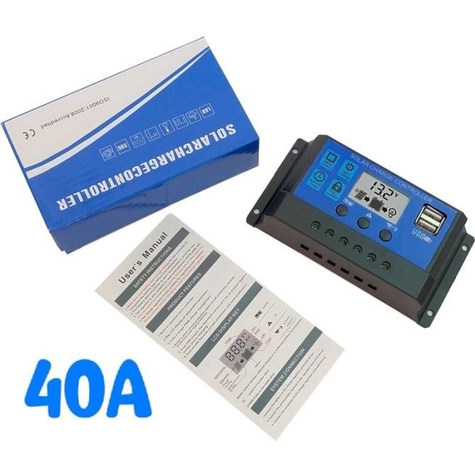 Jual scc 40a pwm solar charge controller 40 amper 12v 24v solar panel ...