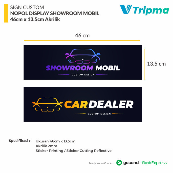 Jual Sign Custom Nopol Showroom Mobil - 46Cm X 13,5Cm - Plat / Akrilik ...