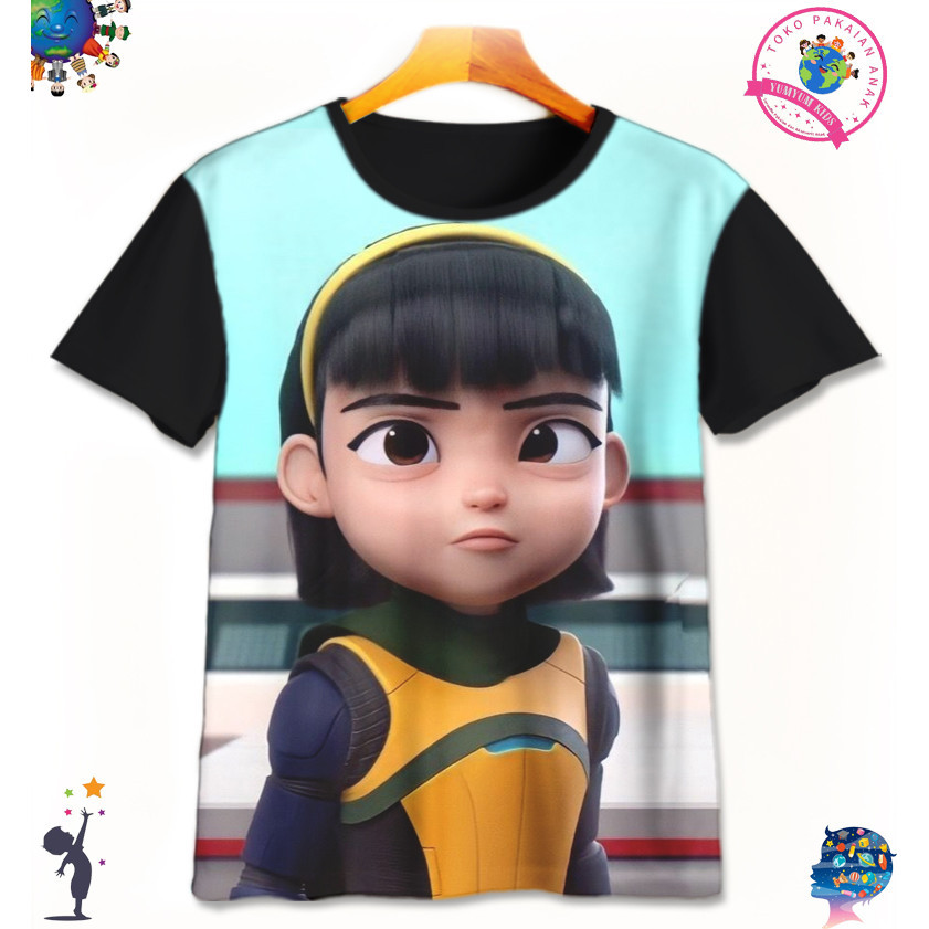 Jual Kaos Anak Perempuan Ejen Alicia v3 Baju Anak Film Animasi Kartun Karakter Ejen Ali Ejen ...