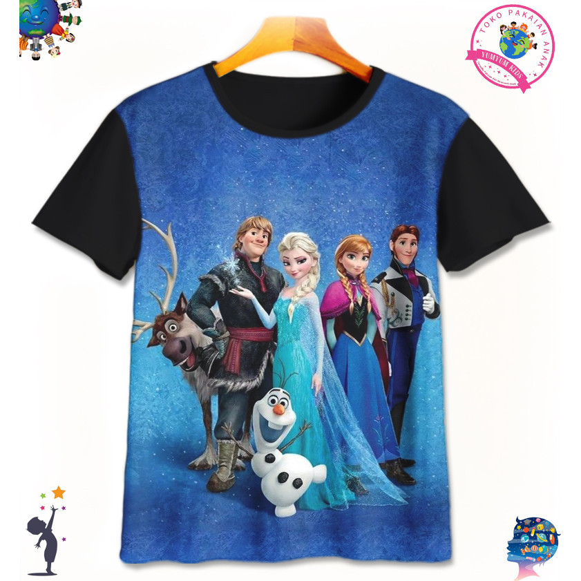Jual Kaos Anak Perempuan Frozen v1 Baju Film Animasi Kartun Anak ...