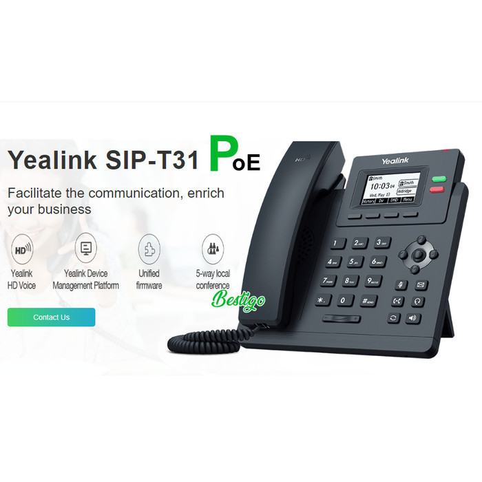 Jual Ip Phone Sip T31P Poe Yealink Best Produk | Shopee Indonesia