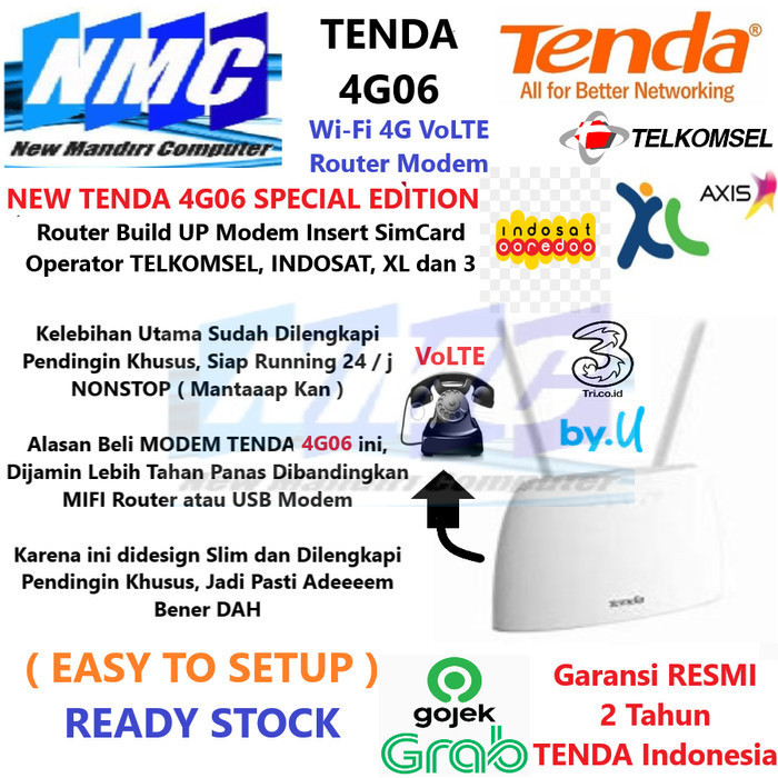 Jual Tenda 4G06 4G-06 Modem 3G/4G N300 Wi-Fi 4G Volte Router New Gen 4G680 | Shopee Indonesia