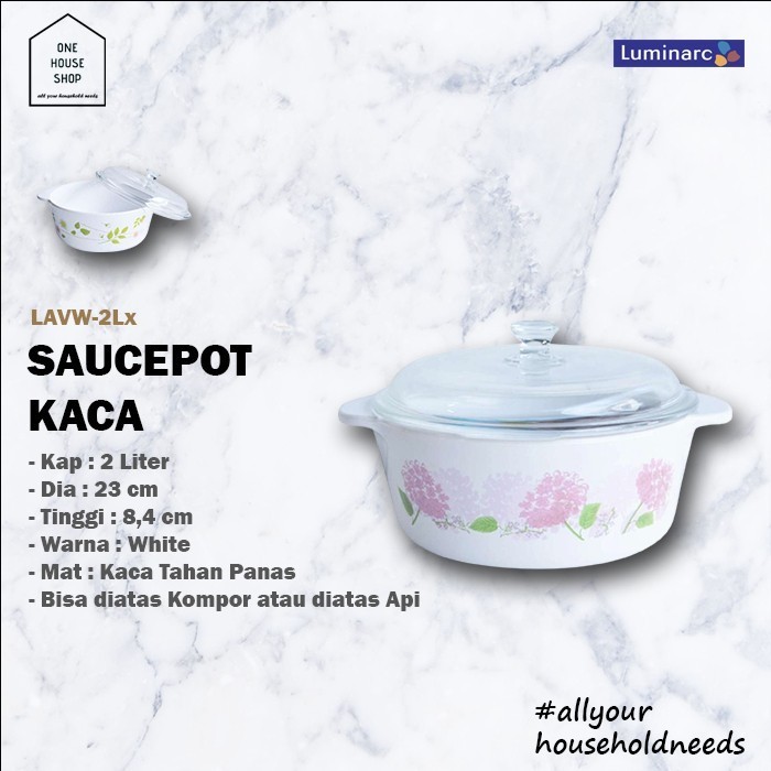 Jual Panci Masak Pot Kaca Luminarc Vitro Casserole Amber Tutup 2 Liter ...