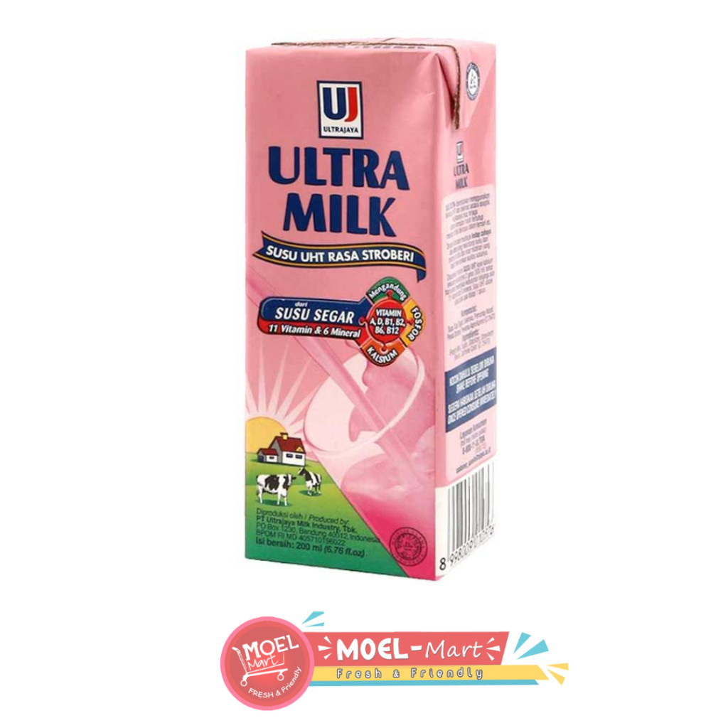 Jual ULTRA MILK strawberry 200ml | Shopee Indonesia