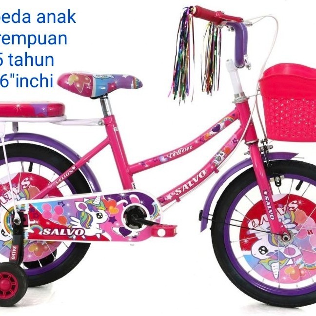 Jual sepeda anak perempuan 5 tahun sampai 8 tahun mini 16 princess ...