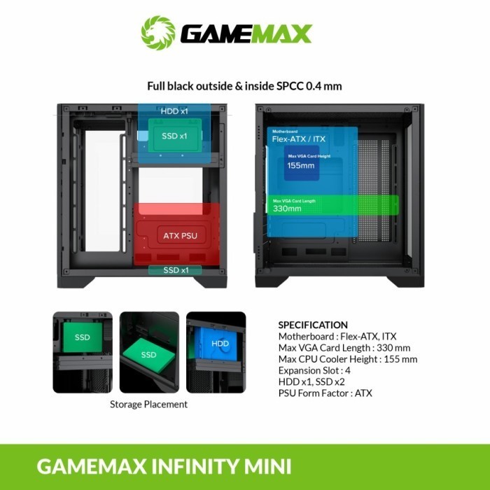 Jual Gamemax Infinity Mini Casing Komputer Micro Itx / Casing Pc M-Itx ...