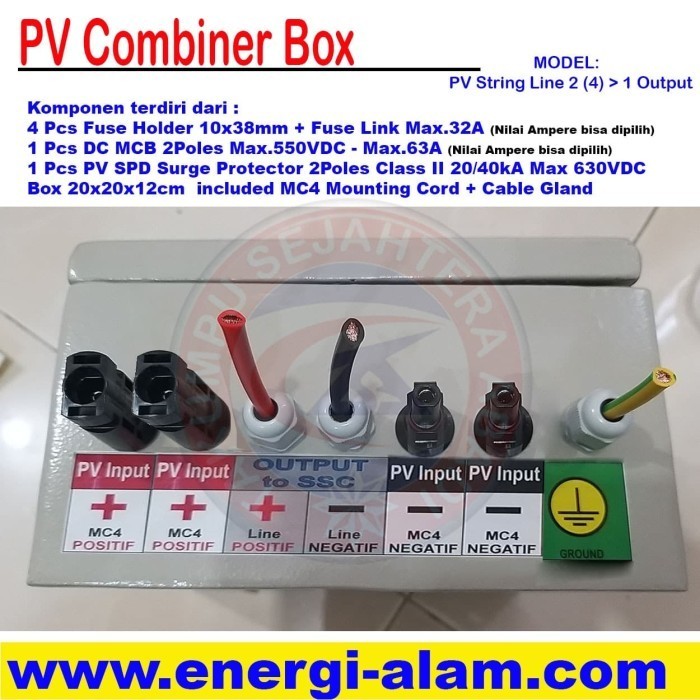 Jual Terbaik Pv Combiner Box 2(4) In 1 Out - Kotak Instalasi Kabel ...