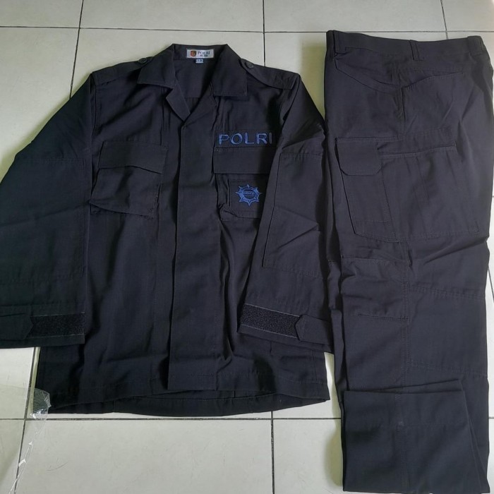 Jual Seragam Pdl Hitam Jatah Polri Tactical Brimob | Shopee Indonesia