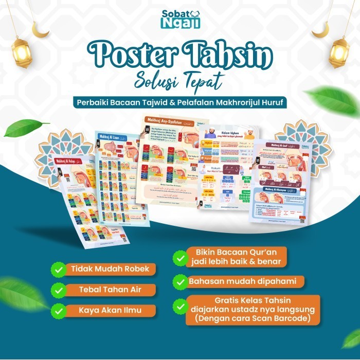 Jual Poster Tajwid Poster Dinding Edukasi Tajwid Ukuran Besar A2 ...