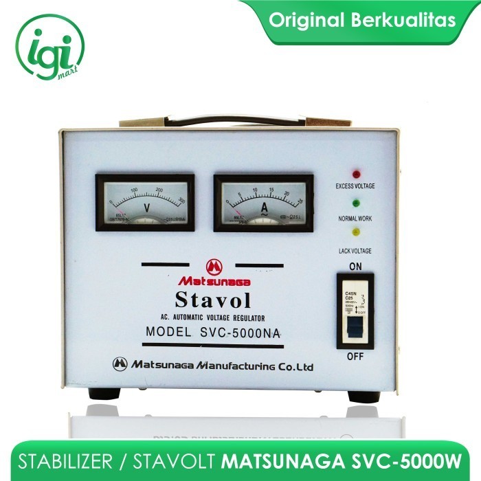 Jual 0beng Stavolt SVC 5000W Matsunaga / Stabilizer SVC 5000VA MTS ...