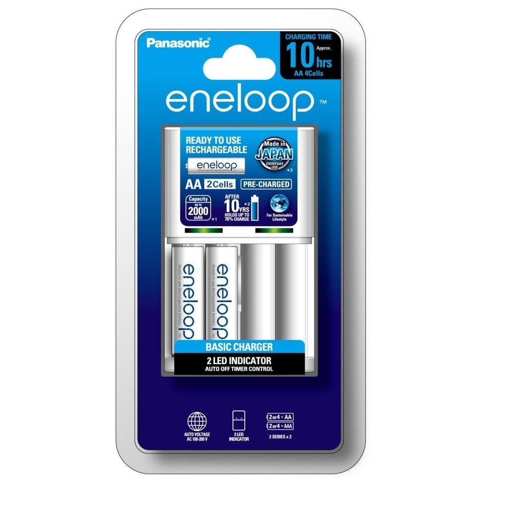 Jual Panasonic Eneloop Charger Kit + 2Pc Battery Eneloop Rechargeable ...