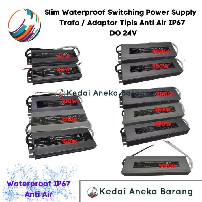 Jual SLIM WATERPROOF POWER SUPPLY TRAFO ADAPTOR OUTDOOR IP67 24V 150W ...