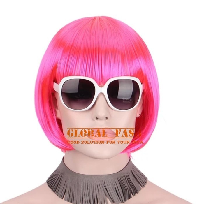 Jual Wig Bob Pink Tua/ Wig Pendek Lurus / Wig Cosplay/ Rambut Palsu ...