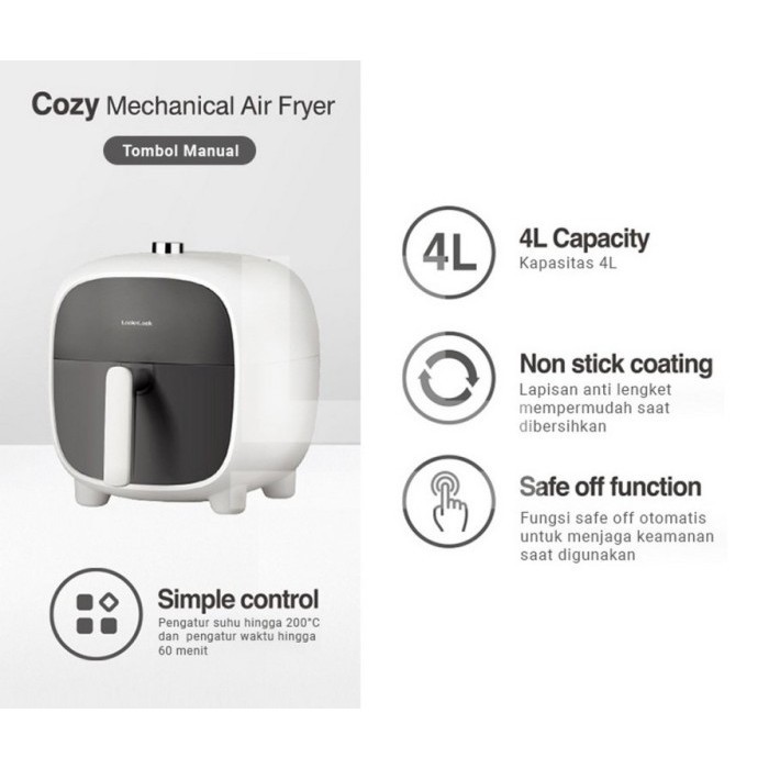 Jual Locknlock Cozy Air Fryer 4L - Ejf183 | Shopee Indonesia