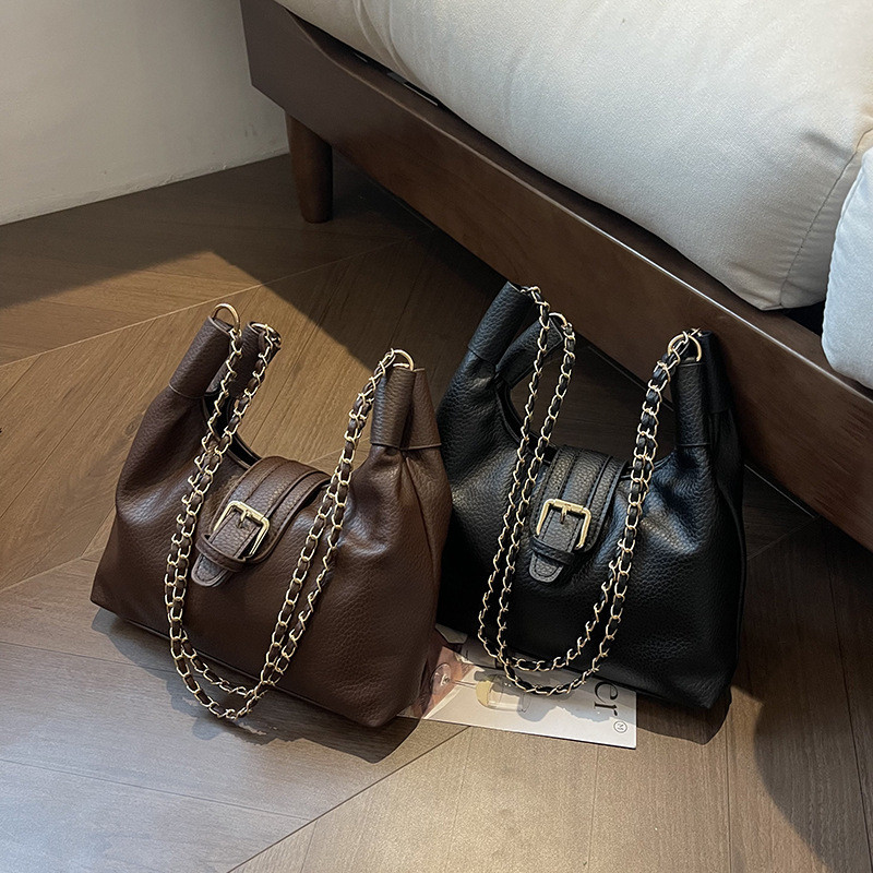 Jual Tas Bahu Tekstur Komuter Kapasitas Besar Kulit Lembut untuk Wanita ...