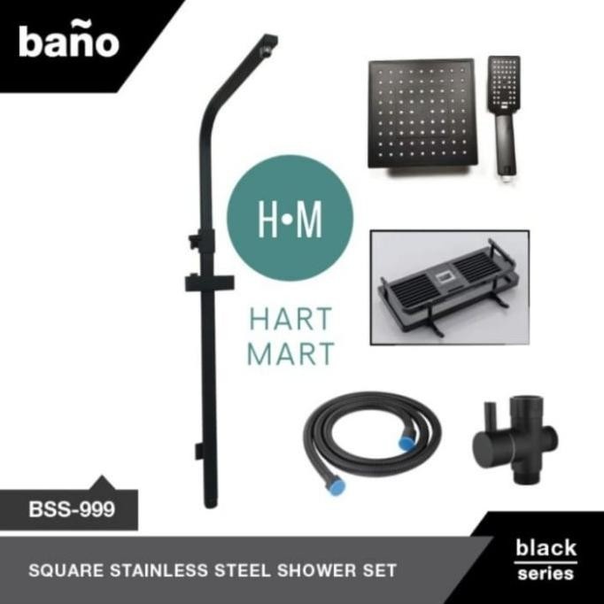 Jual Paket Shower Tiang Hitam dan Kran Cabang Rainfall Shower Set ...