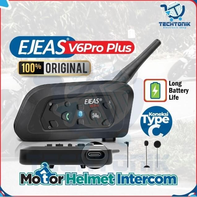 Jual Ejeas V6 Pro Plus Helmet Intercom 100% Original Fullset | Shopee ...