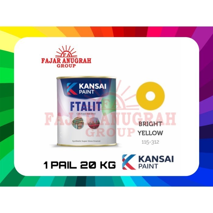 Jual Kansai Ftalit Gloss bright yellow 115-312 Cat Kayu dan Besi 20 Kg ...