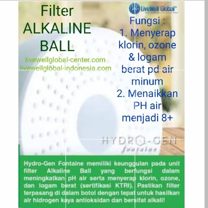 Jual Ready Filter Air Alkaline Ball Batu alkali water 8+ Hydrogen ...