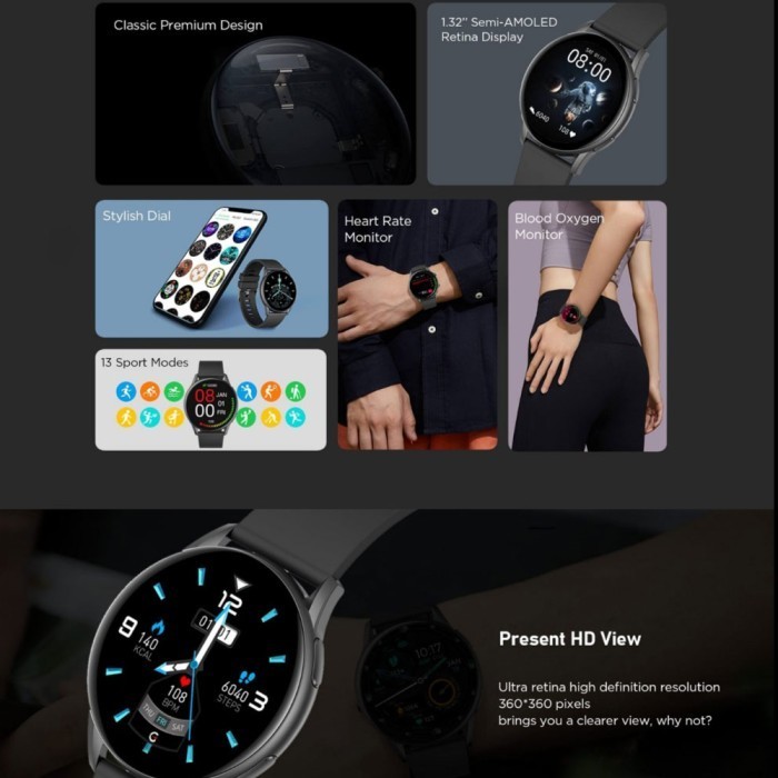 Jual Kieslect K10 Smartwatch 1.32" Semi-Amoled Smart Watch Garansi ...