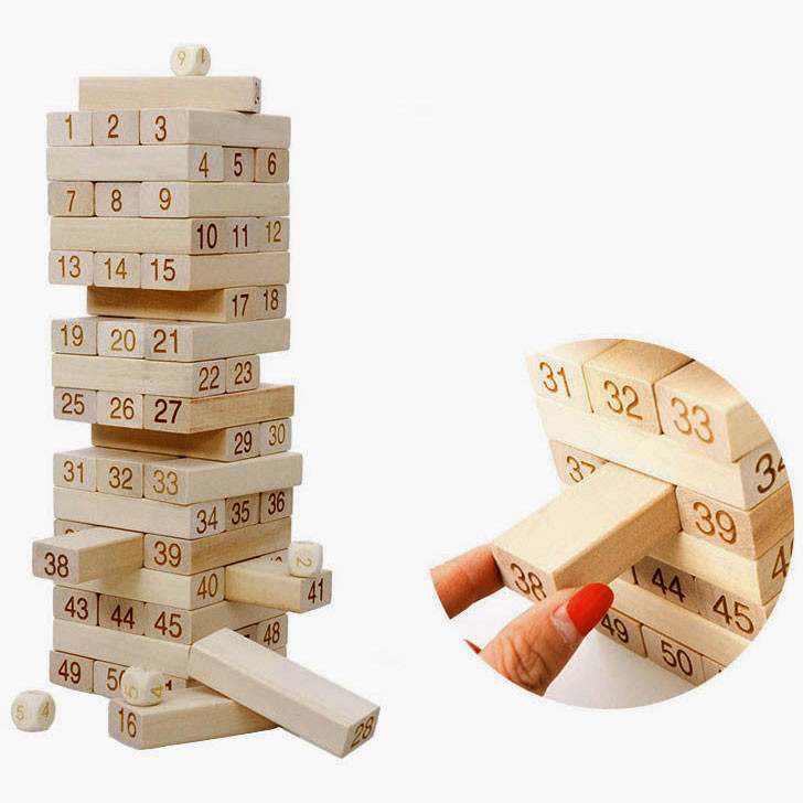 Jual STACKO BLOCKS Kayu Mainan Balok Susun Fun Party Game 51 Blocks ...
