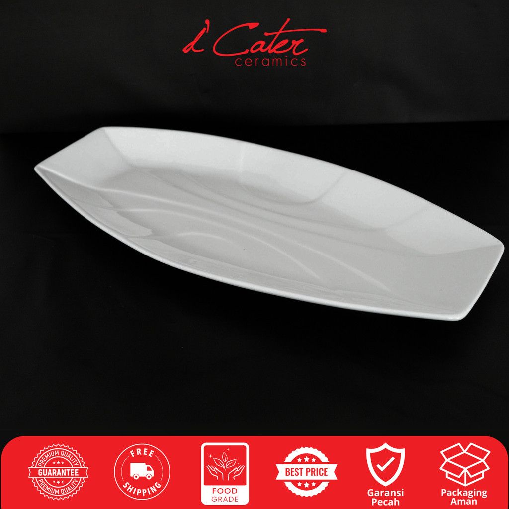 Jual Piring Saji Keramik K11A Persegi Panjang Piring Keramik Putih ...