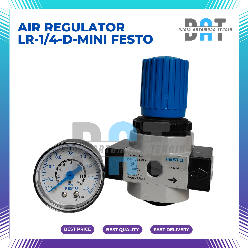 Jual LR-1/4-D-MINI Pneumatic Air Pressure Regulator Festo Pengatur ...