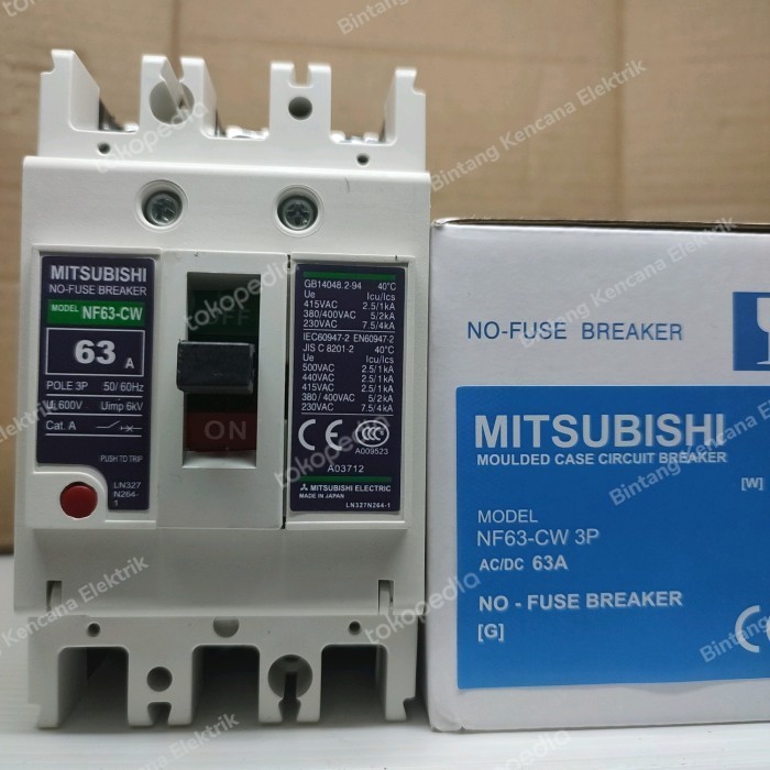 Jual Mccb Nfb Breaker Mitsubishi Nf-63Cw Nf63Cw Nf63-Cw 63A 63 A ...