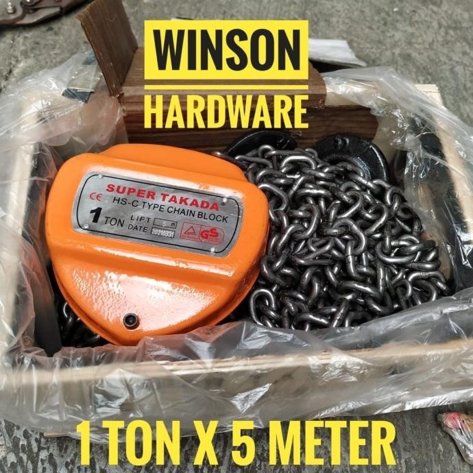 Jual Takel 1 Ton X 5 Meter Super Takada 1Ton X 5Meter - Chain Block 1T ...