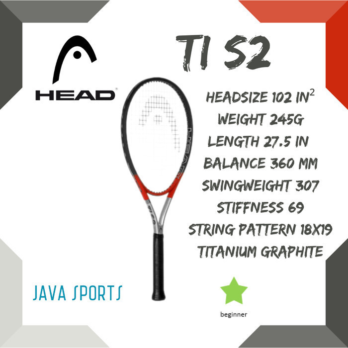 Jual Raket Tenis Head Ti S2 Titanium Original Tennis Racket Pemula ...