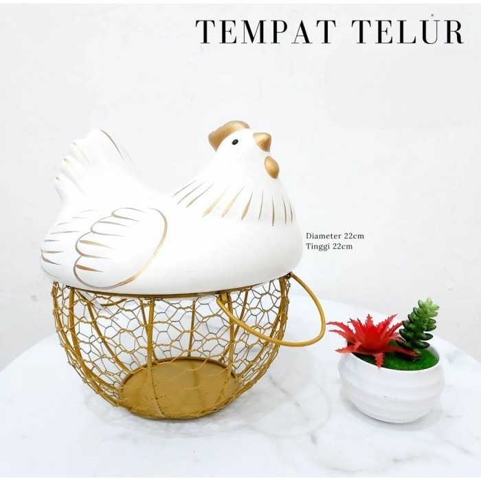 Jual Obral Keranjang Telur Keramik Bentuk Ayam/ Tempat Telur Besi Unik ...