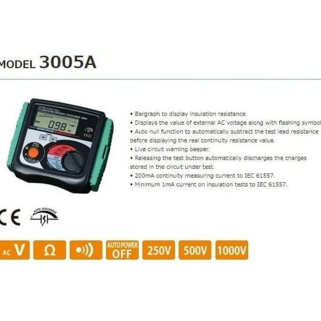 Jual Kyoritsu 3005A Digital Insulation Continuity Tester Megger ...