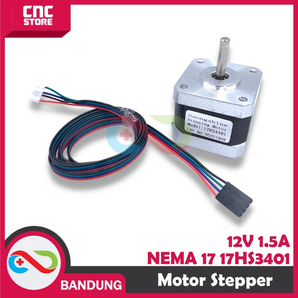 Jual NEMA 17 17HS3401 STEPPER MOTOR 42-34MM 12V 1.3A PLUS KABEL ...