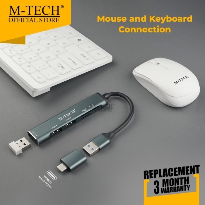 Jual Usb Type C Hub Combo Card Reader 5 In 1 Usb 3.0 M-Tech Cr50 ...