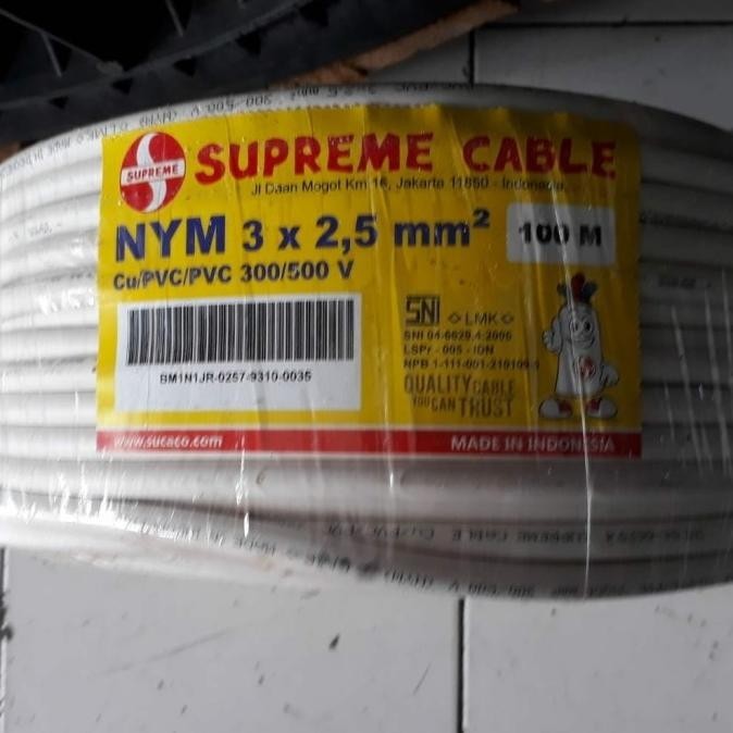 Jual TERBARU - Kabel Listrik NYM 3x2.5 mm Putih 3 x 2,5 mm Supreme ( 100 meter ) | Shopee Indonesia