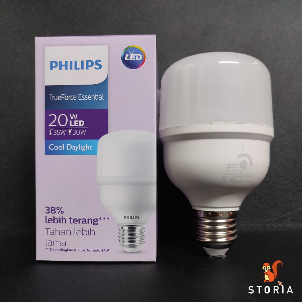 Jual Lampu LED Philips TrueForce Essential 20W Cahaya Putih Cool Daylight / Lampu LED Hemat ...
