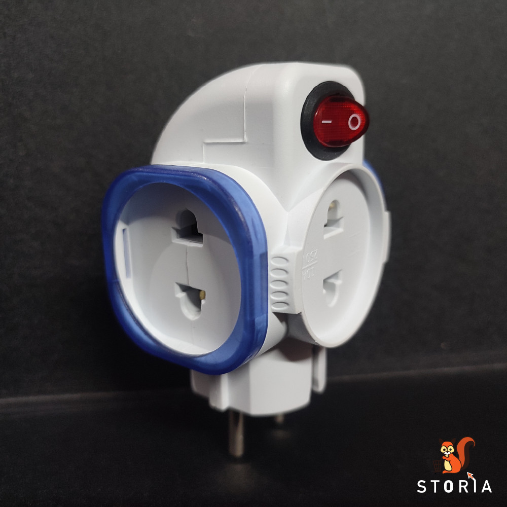 Jual Steker T / Colokan T Datar 4 Lubang + Saklar Orenchi | Shopee ...