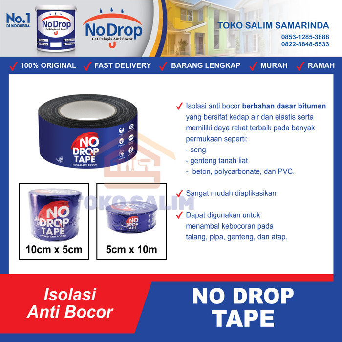 Jual Produk Unggulan] No Drop Tape Isolasi Tambal Seng Anti Bocor 10cm ...