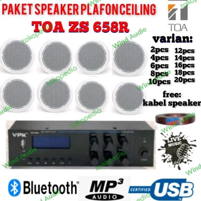 Jual Jual! Paket Sound System Speaker Plafon Ceiling Toa Zs 658R Original | Shopee Indonesia
