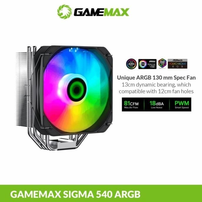 Jual Gamemax Sigma 540 Fan Processor Intel Amd Argb - Cpu Cooler Fan ...