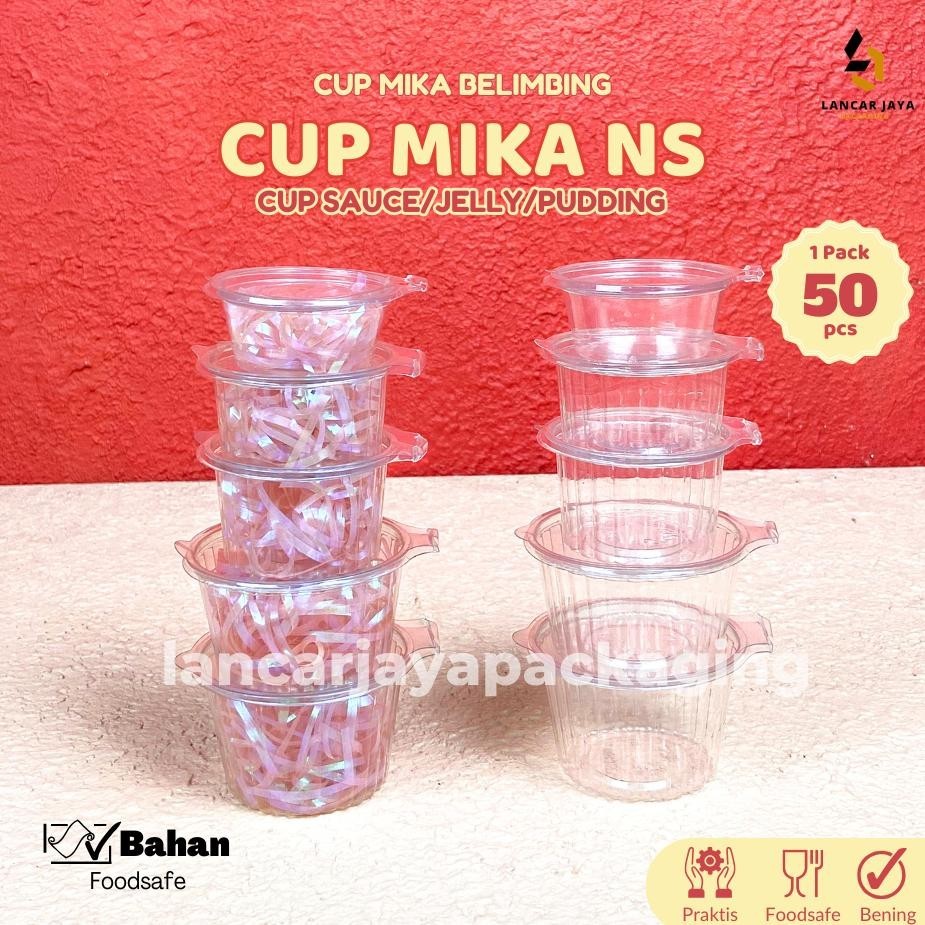 Jual Stok Banyak [50 PCS] Cup Jelly Mika Sambal Sauce Agar Pudding Belimbing Tutup Sambung NS ...
